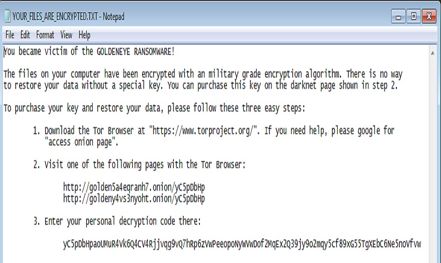 USA Computer Services | GoldenEye Ransomware LP